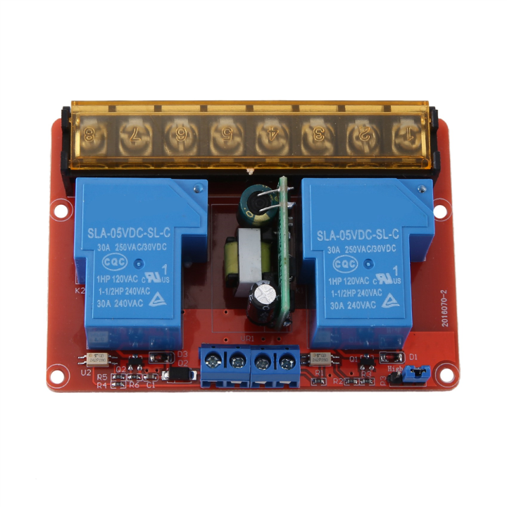 1 Pieces 2 Channel Relay Module 30A High-Low Level Trigger Control ...