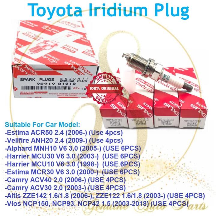 (100% ORIGINAL) TOYOTA IRIDIUM Spark Plug 90919-01210 Toyota Estima ...