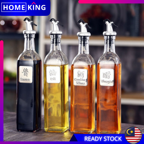 bekas simpan minyak masak HOMEKING | Oil Dispenser 500ml Glass ...
