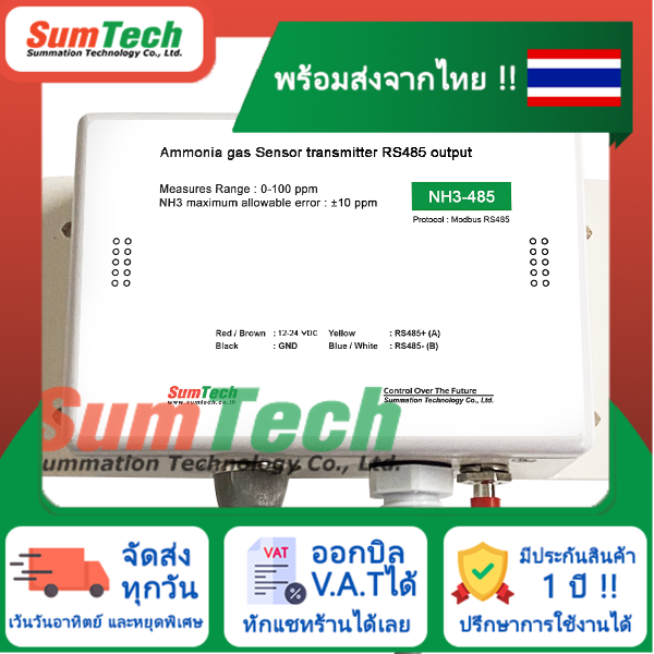สินค้าพร้อมส่งจากไทย 🔥 Ammonia gas Sensor transmitter RS485 output (NH3-485) (ไม่รวม V.A.T ...