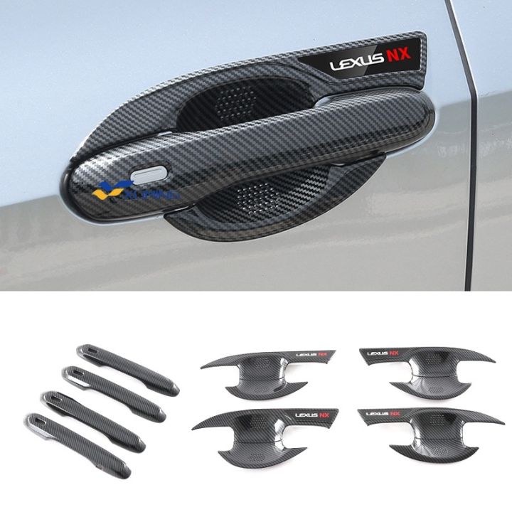 Xuming สำหรับเล็กซัส NX260 NX350H NX400H 2022-2023คาร์บอนไฟเบอร์แบบมือจับประตูรถชามปก,NX350h มือ ...