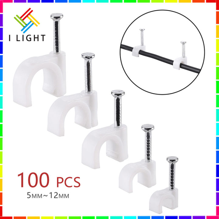（Fast Delivery）5mm-12mm With Steel Nail PVC Cable Wire Clips Clamp ...