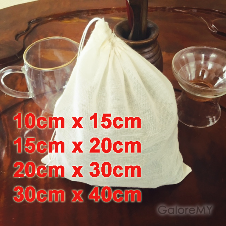 Cotton Muslin Bag Filter Bag to Strain Tea Herbs Soup Concoction ...