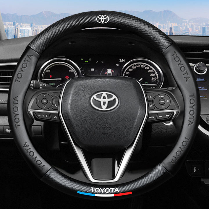 【Free Shipping】Toyota/Honda /Mitsubishi Car Steering Wheel Cover Carbon ...