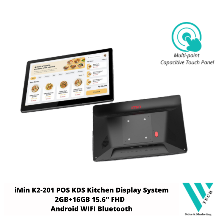 iMin K2-201 POS KDS Kitchen Display System 2GB 16GB 15.6" FHD Android ...