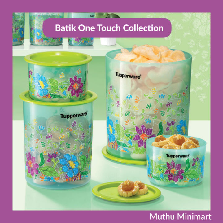 Original Tupperware | Batik One Touch Collection Canister Large Food Storage Container | Bekas ...