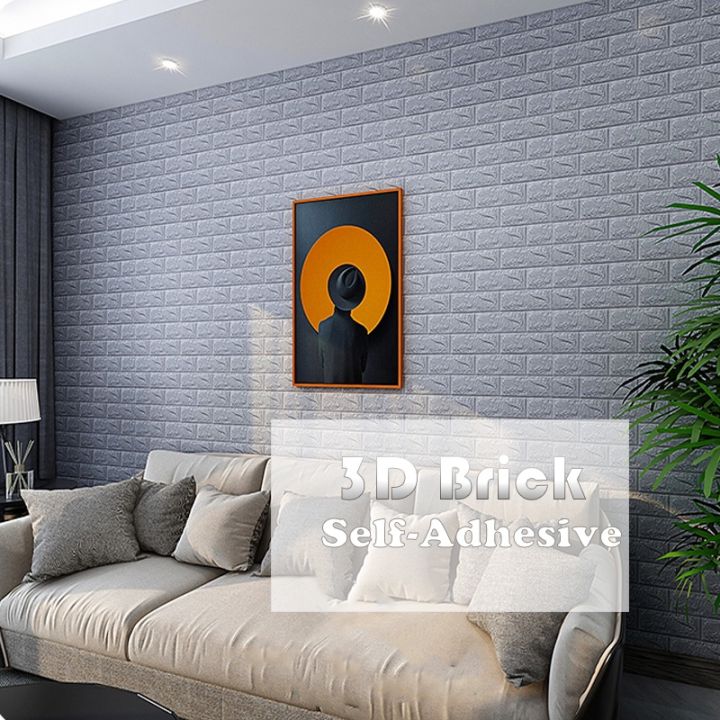 OUBOO Self-Adhesive Brick 3D WallPaper Dinding European Style Wall ...