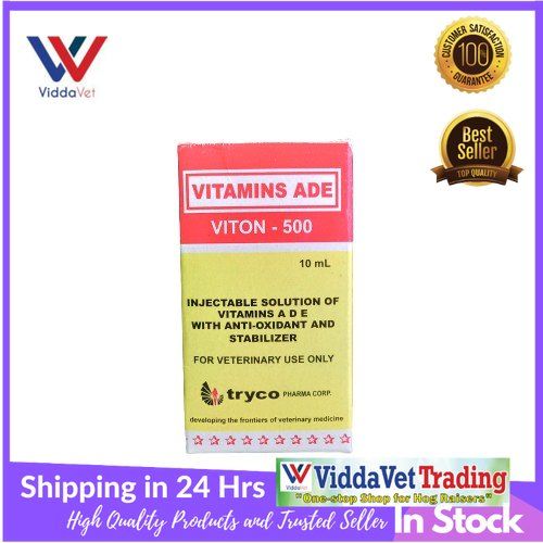 VITON -500 10ml (Vitamins ADE) TRYCO for animals livestock pig cattle ...