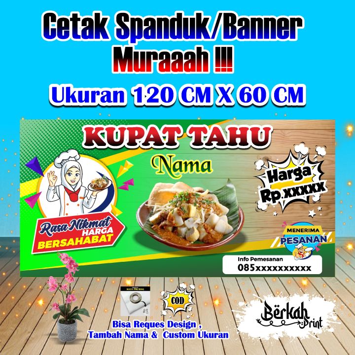 Spanduk Banner Kupat Tahu Ukuran 120 cm x 60 cm | Lazada Indonesia