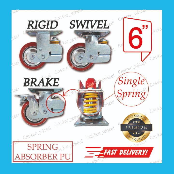 6'' (150) EXTRA HEAVY DUTY SPRING ABSORBER KOREAN PU ON CAST IRON ...