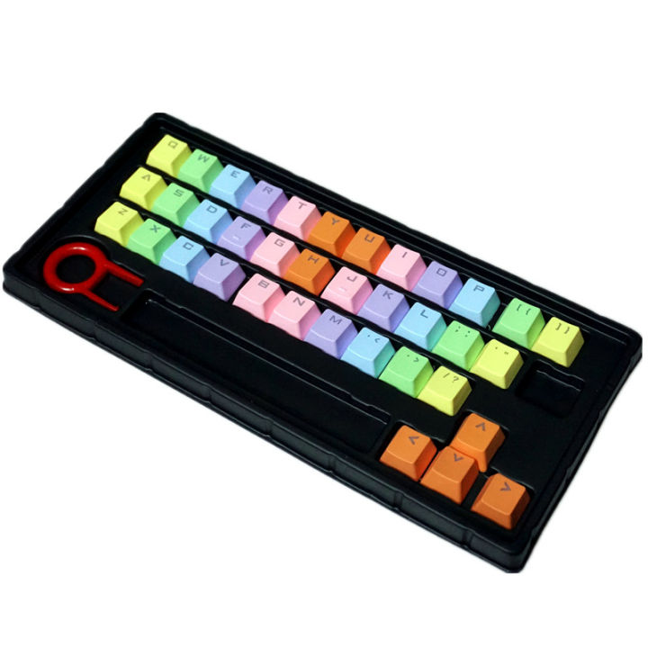 PBT frosted mechanical keyboard keycap transparent multicolor rainbow ...
