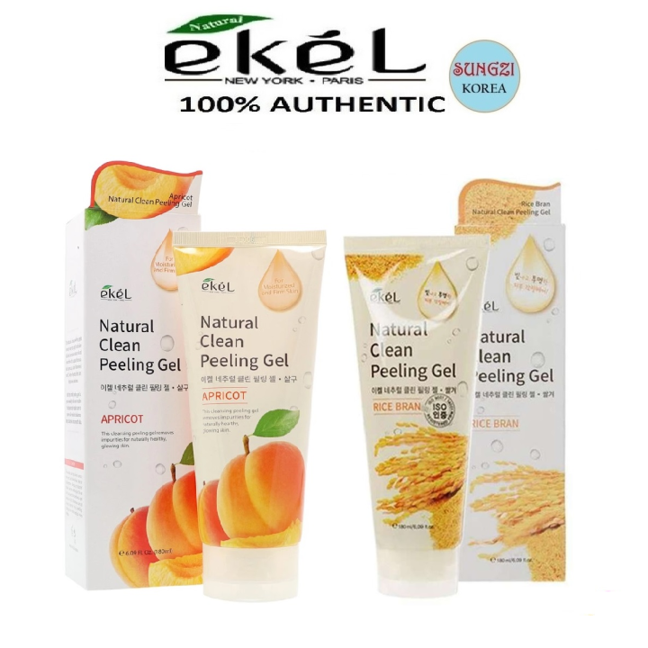 EKEL Natural Clean Peeling Gel Apricot 180ml + EKEL Natural Clean ...