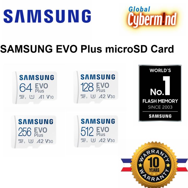 SAMSUNG EVO Plus microSD Cards with Adapter 64GB/128GB/256GB/512GB ...