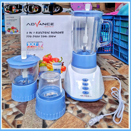 Advance Blender BL-2 Bahan Kaca Low Watt with Grinder 2 in 1 - Biru Putih ORIGINAL | Lazada ...