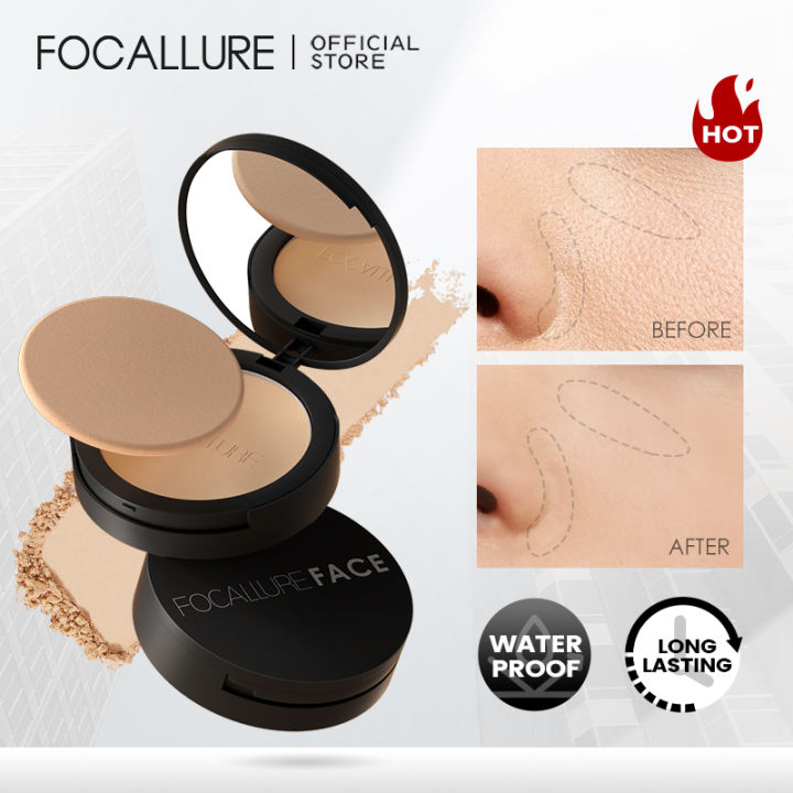 FOCALLURE 3 Colors Pressed Powder Cake Soft with Sponge | Lazada