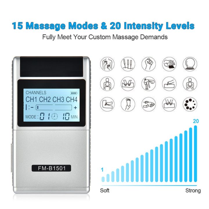 0.25W Electrical TENS Machine Portable Pulse Massager Digital Therapy ...