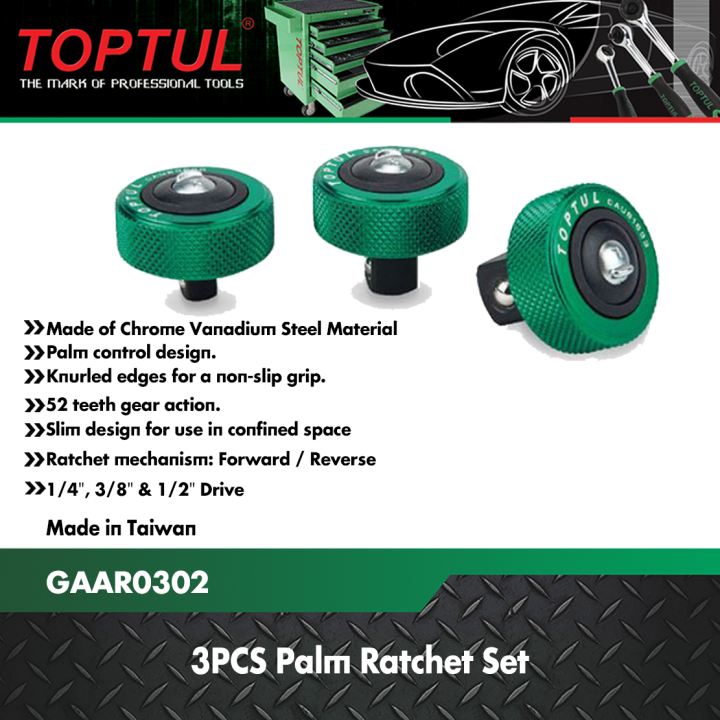 Toptul 3Pcs Palm Ratchet Set | Lazada PH