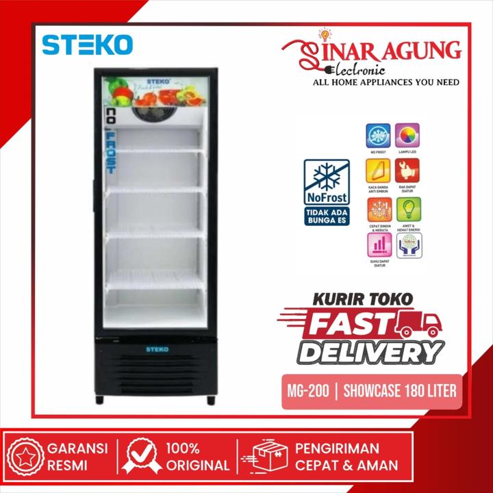 STEKO MG-200 / MG200 SHOWCASE NO FROST 180L - GARANSI RESMI | Lazada ...