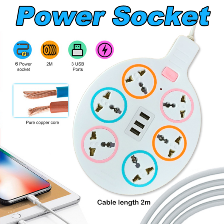 100 Original Multifunction Socket Plug Power Strip Round Multiple Sockets Universal Socket With