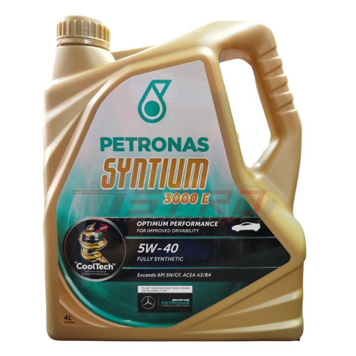 Petronas Syntium 3000 E 5W-40 API SN/CF ACEA A3/B4 Engine Oil (4L ...