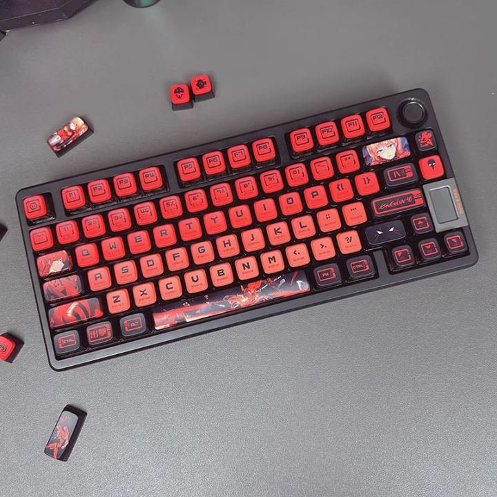【Keycap Only】EVANGELION-02 themed EVA keycaps Minimalist Black Red four ...
