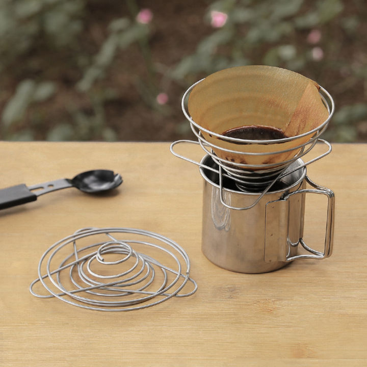 Foldable Camping Coffee Filter Rack Stainless Steel Coffee Dripper ...