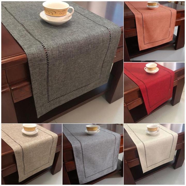 Table Runner Flat Corner Table Flag Solid Color Long Tea Table Cloth ...