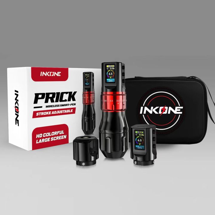 Inkone Adjustable Wireless Tattoo Pen Machine 2pcs HD Colorful Screen ...