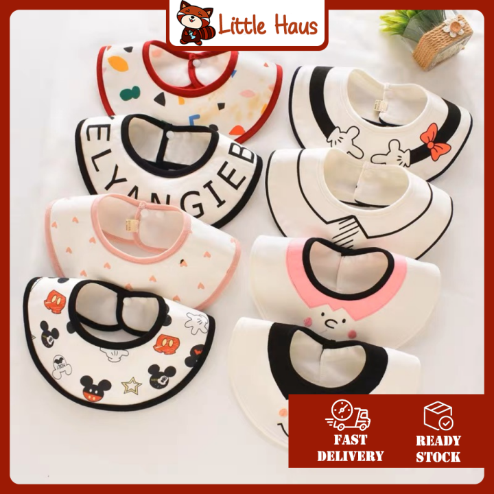 Little Haus 6 Layers 8 Layers 100% Cotton Bibs 360 Degree Rotate ...