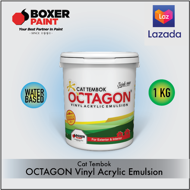 Cat Tembok OCTAGON Modified Acrylic Emulsion (1 kg) | Lazada Indonesia