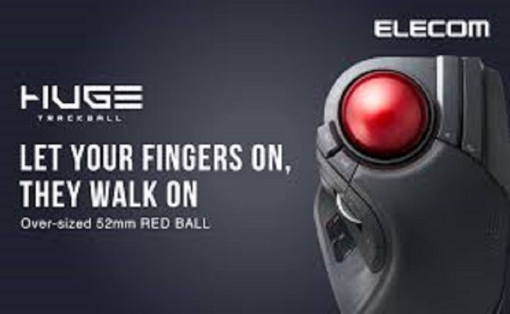 ELECOM - HUGE - Wired Finger-Operated Large Size Trackball Mouse 8 ...