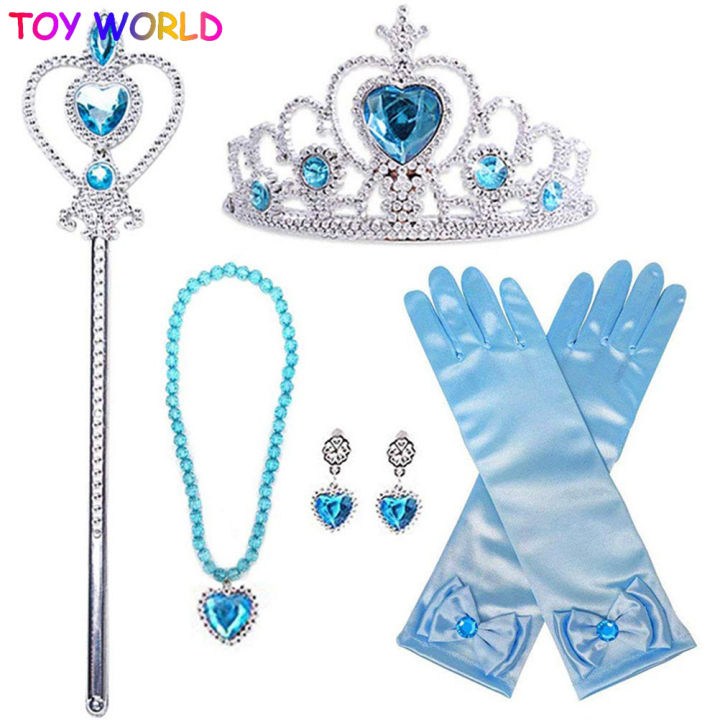 【Hot Sale】Elsa Princess Dress Up Costume Accessories Elsa Crown Scepter ...