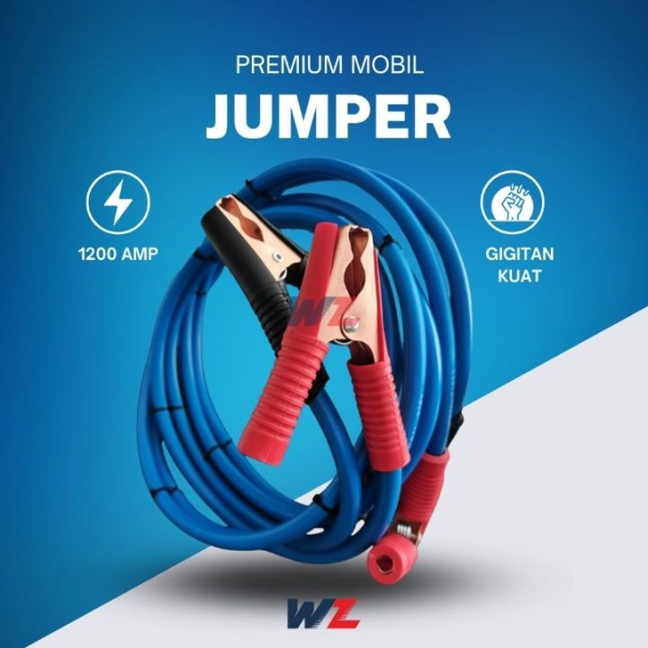 KABEL JUMPER AKI 1200 AMPERE( 2 Meter X 2) CAR Emergency Battery ACCU ...