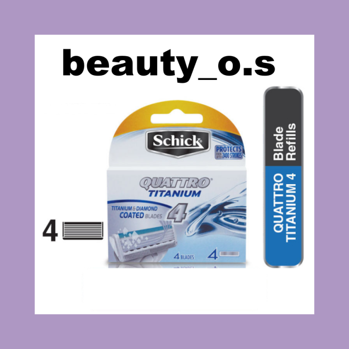 SCHICK QUATTRO TITANIUM 4 REFILL 4'S | Lazada