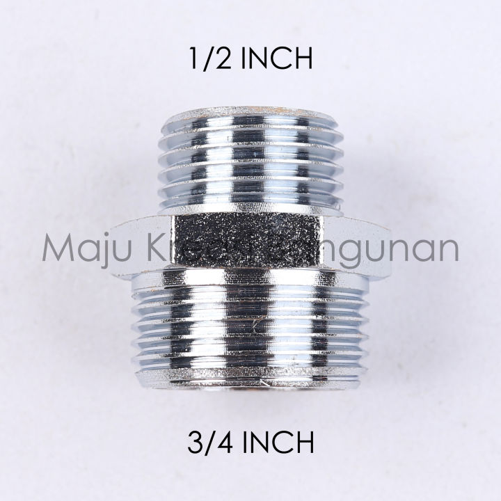 Double Nepel Drat Luar YG920 YG 920 1/2" 3/4" SOLIGEN Inch Inci Kuningan Sock Sambungan Keran ...