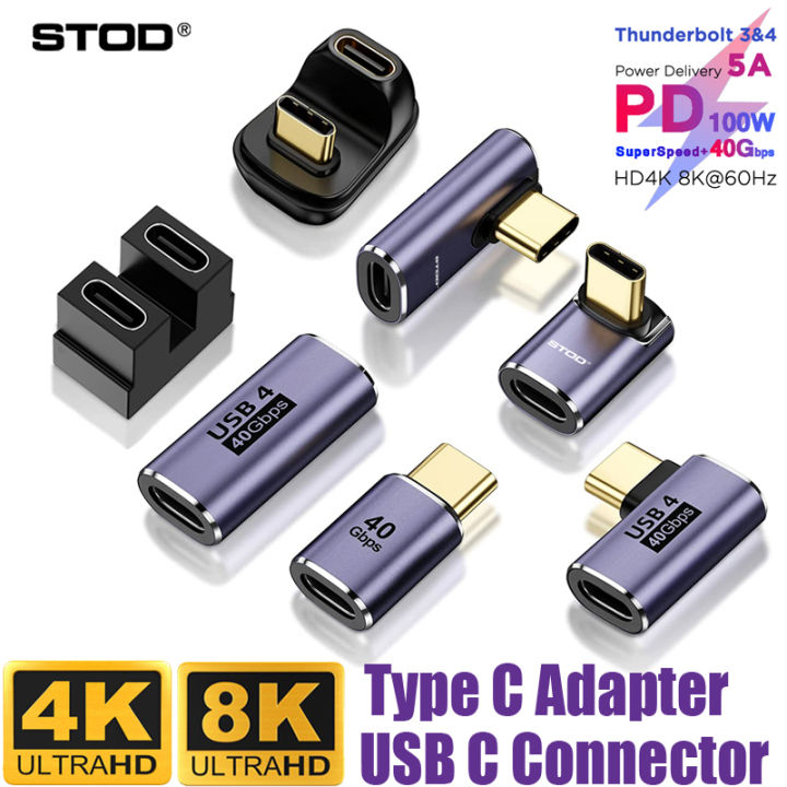 STOD Type C Adaptor Connector USB C Extension Adapter USBC U Shape 180 ...