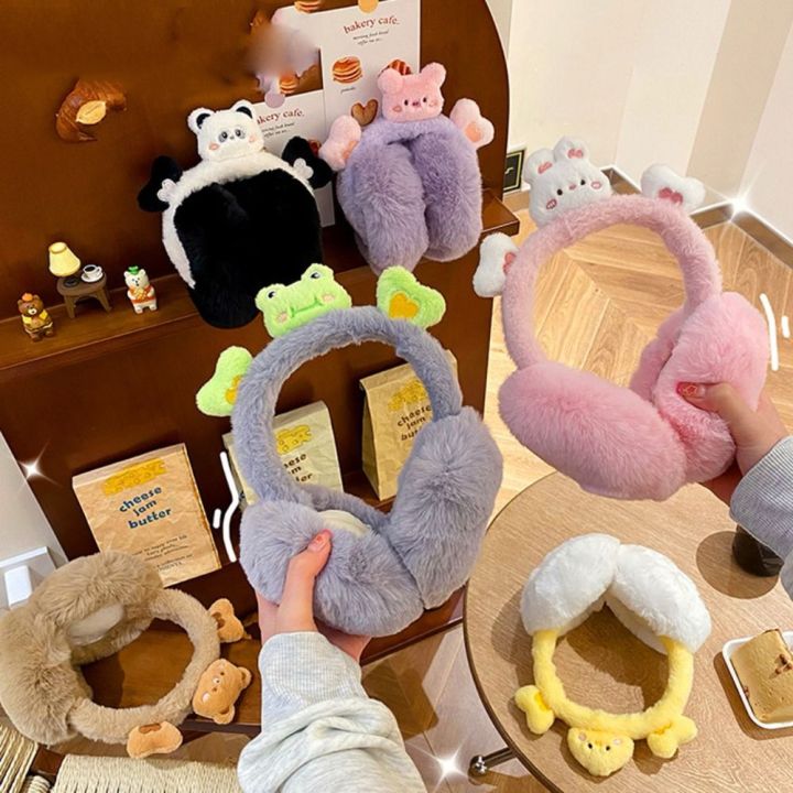 SDFBN การ์ตูนลายการ์ตูน ที่ปิดหูกันหนาวกำมะหยี่ สัตว์สัตว์สัตว์ พับเก็บ ...