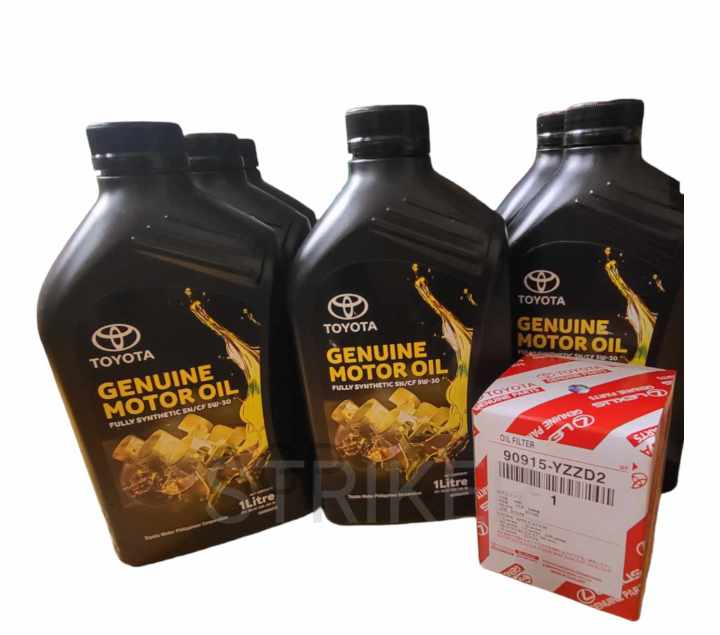 Toyota Genuine Motor Oil Full Synthetic 5W-30 - Bundle of 8L and Oil ...