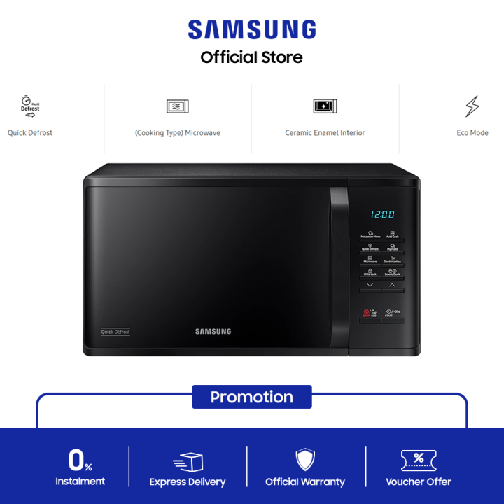 Samsung MS23K3513AK/SM Solo Microwave Oven with Quick Defrost, 23L | Lazada
