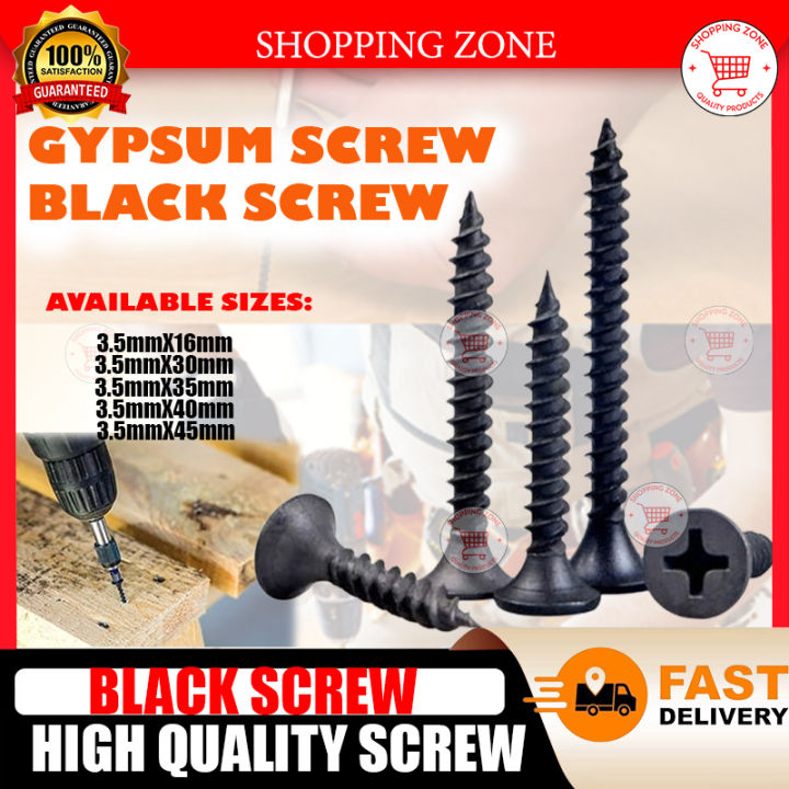 1 BOX BLACK SCREW / GYPSUM SCREW FOR WOOD / SCREW FOR GYPSUM BOARD ...