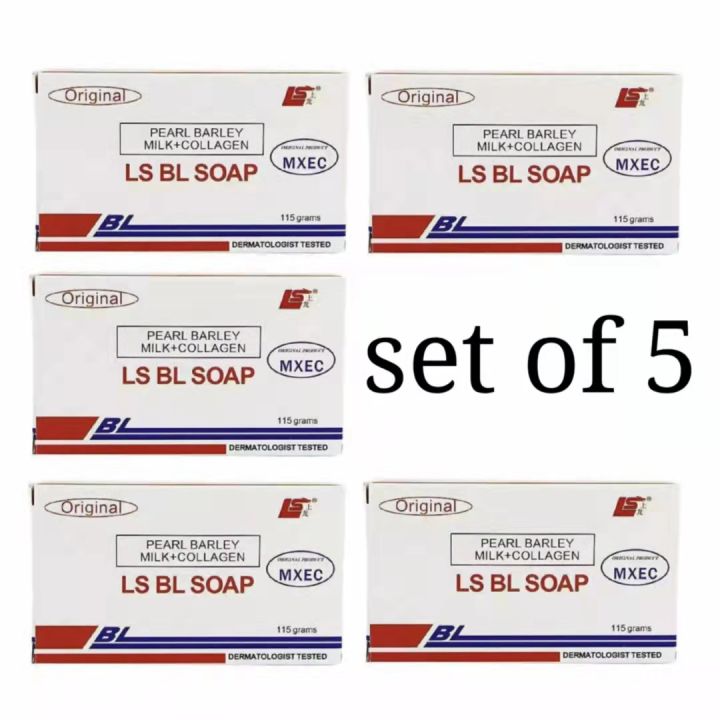 ( SET OF 5 ) LS BL Pearl Barley Milk + Collagen Soap 115g | Lazada PH