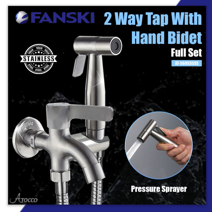 AT-569555SS Full Set Stainless Steel Two Way Tap Bathroom Two Way ...