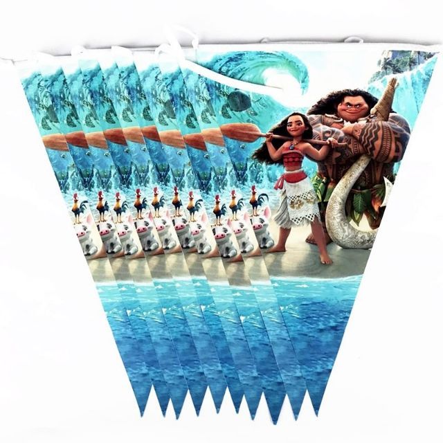 Theme Moana Birrthday Flags Banderitas For Beatifull Birthday Party and ...