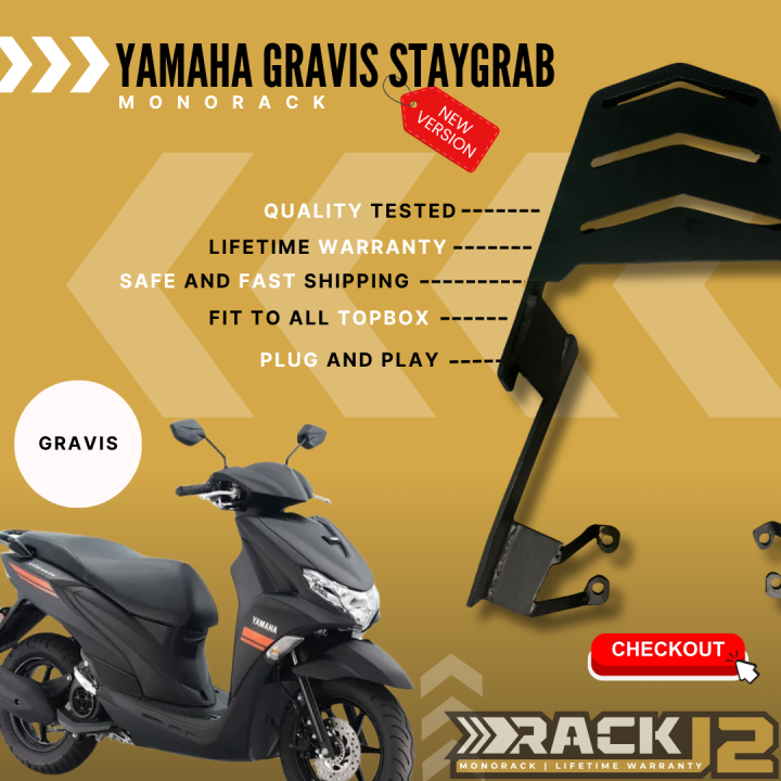 New Yamaha Gravis V2/V3 Stay Grab Bar RackJ2 Monorack Bracket Heavy ...