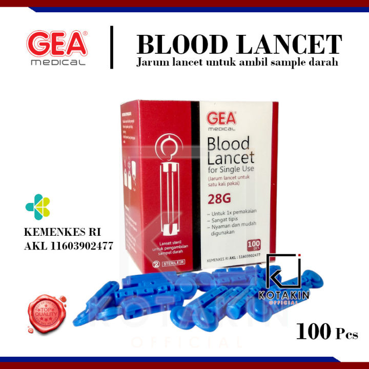 Blood Lancet ( Lancet Ambil Darah ) 28G Isi 100 | Lazada Indonesia