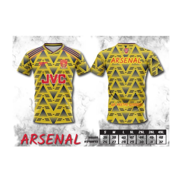 เสื้อพิมพ์ลาย ยอดฮิต ลาย อาเซนอล สีเหลือง JVC Arsenal | Lazada.co.th