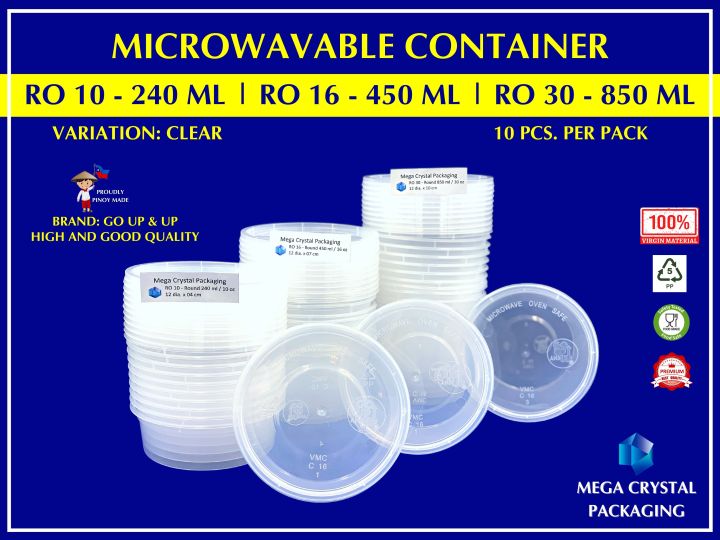 [ 10 Pcs ] Microwavable Container Round RO 10 - 240ml / RO 16 - 450ml ...