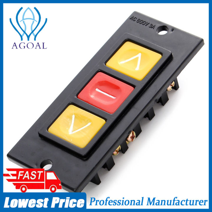 Agoal Rolling Door Up Down Stop 3 Buttons Black Plastic Housing Push ...