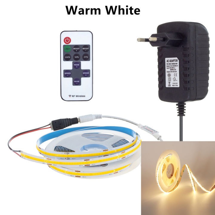 แถบไฟ LED COB 252 LEDs ความหนา8มม. COB ยืดหยุ่นได้ไฟ LED Ra90 3000K ...