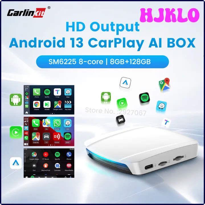 NMJKL 2024 CarlinKit CarPlay Ai TV Box Android 13 with HD Output SM6225 ...